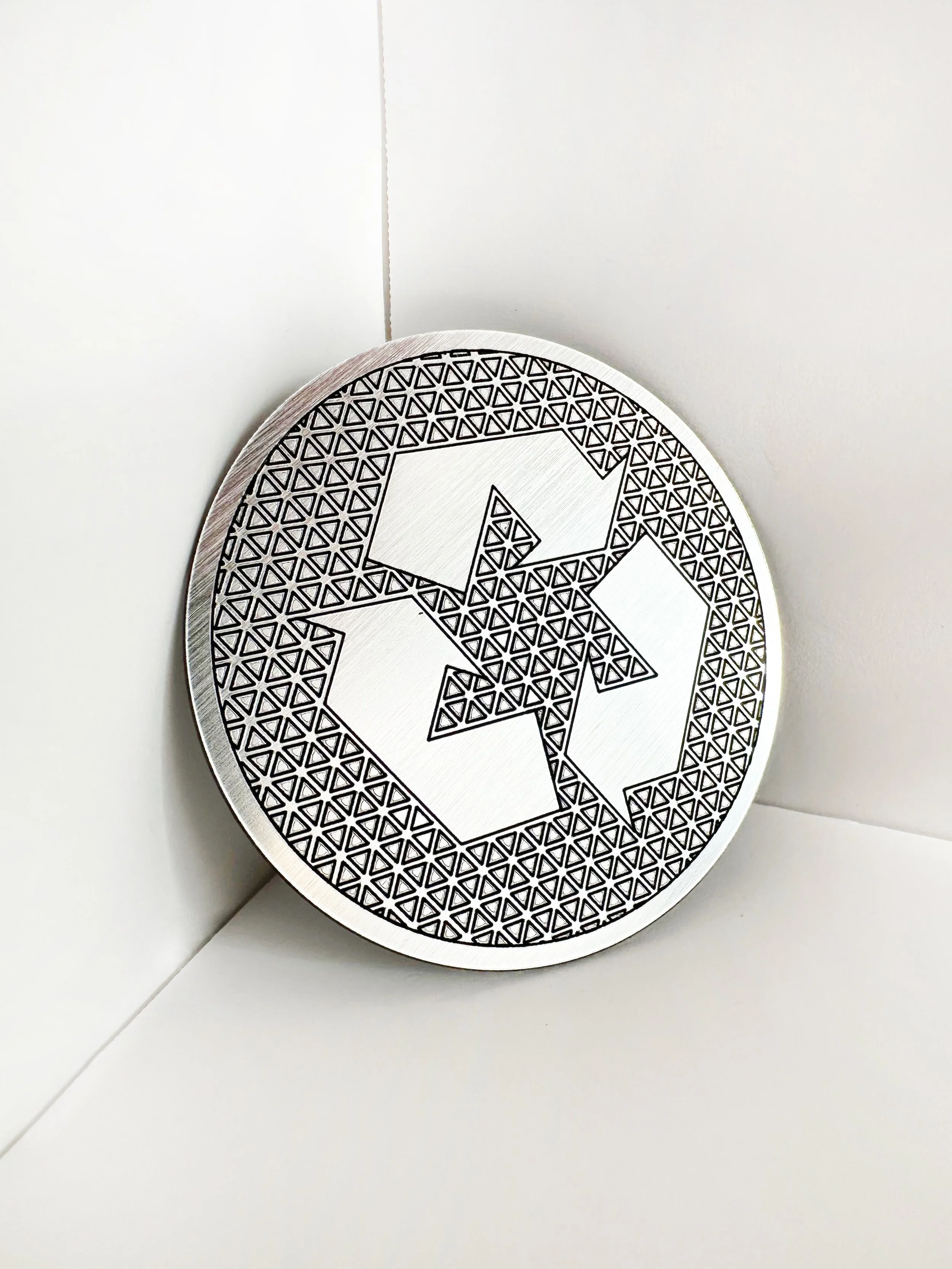 Tri-Grid Metallic Trash and Recycle Labels — CENTRAL