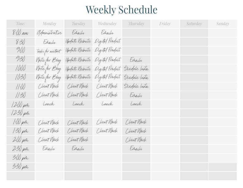 How to Schedule Your Week — Studio Seaside