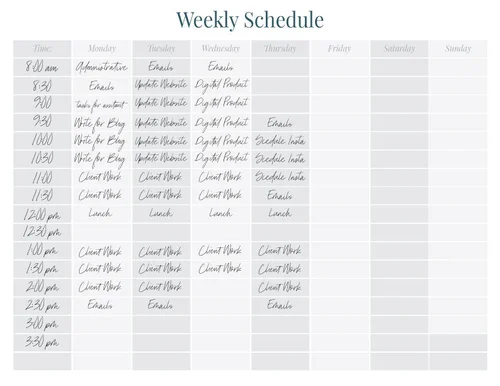 How to Schedule Your Week — Studio Seaside