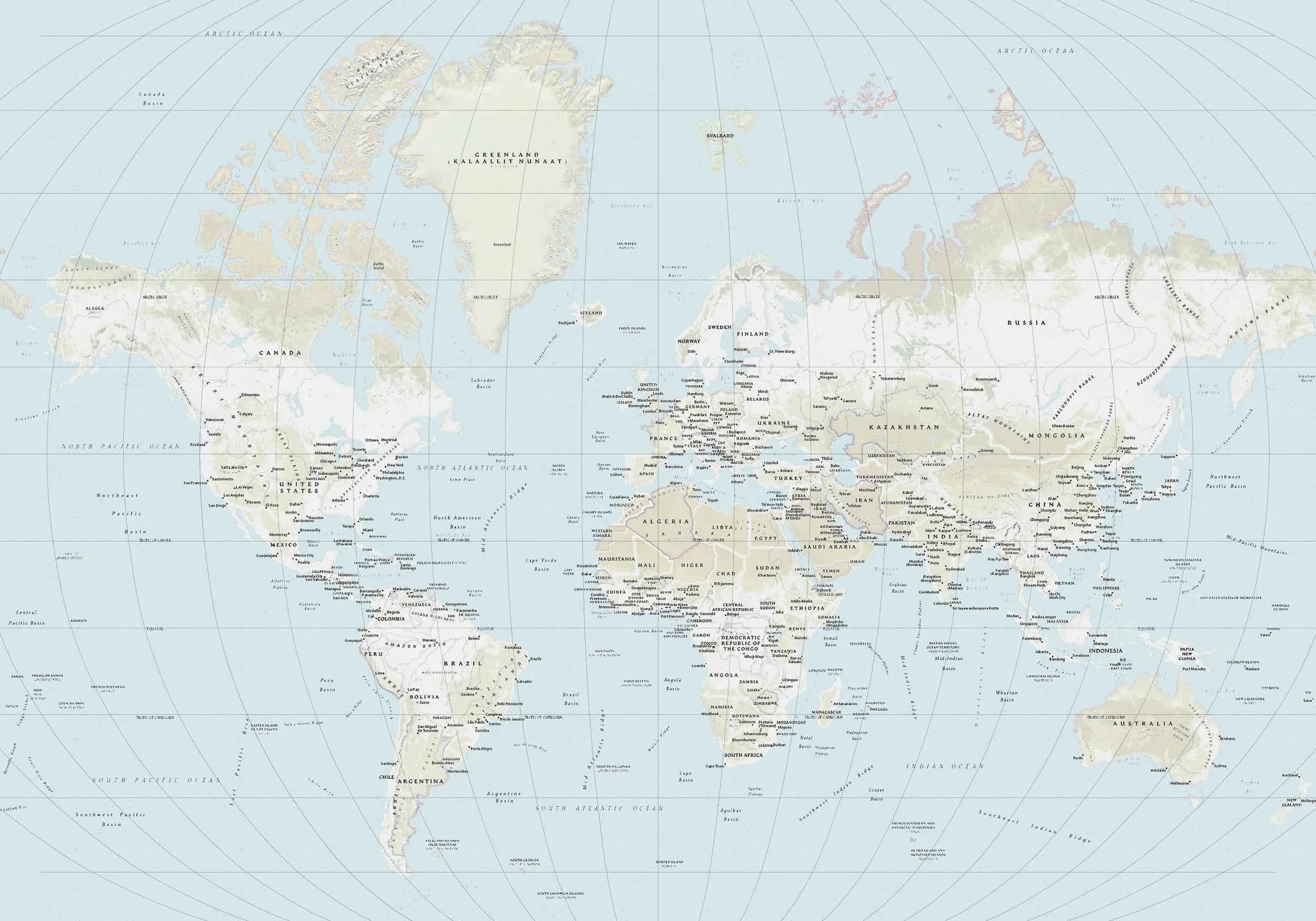 MURAL MAPA MUNDI AZUL — Isolabela