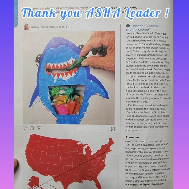 Thank You ASHA Leader for Sharing Feed the Shark! — Preschool Speechie PLUS