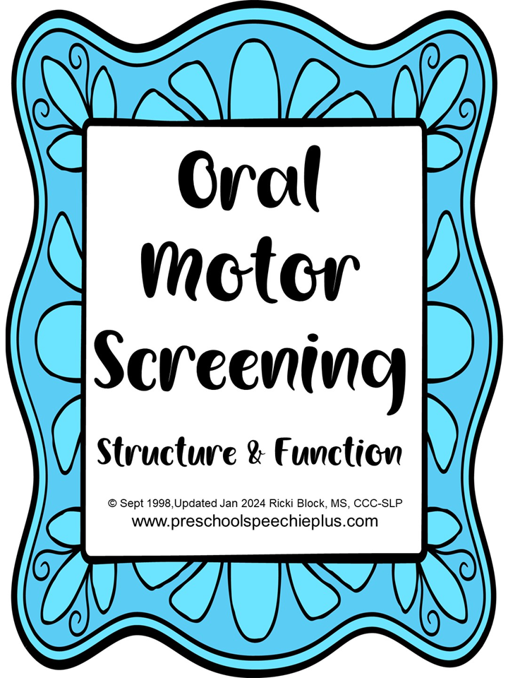 Oral Motor Screening Checklist FREEBIE — Preschool Speechie PLUS