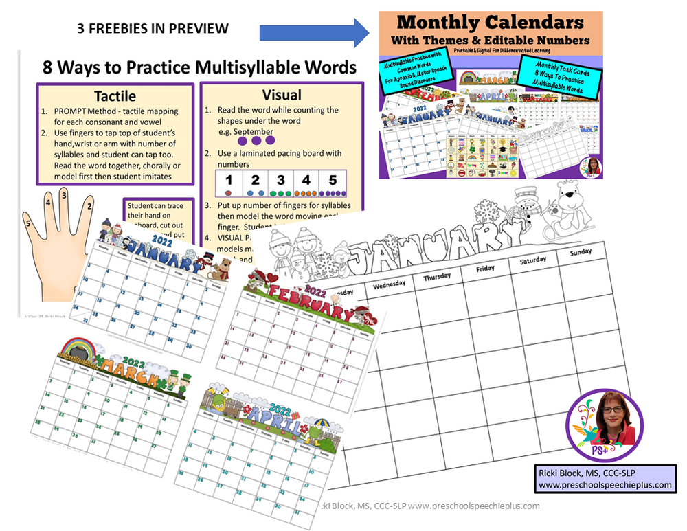 Jan 2022 FREEBIES and New Ideas — Preschool Speechie PLUS