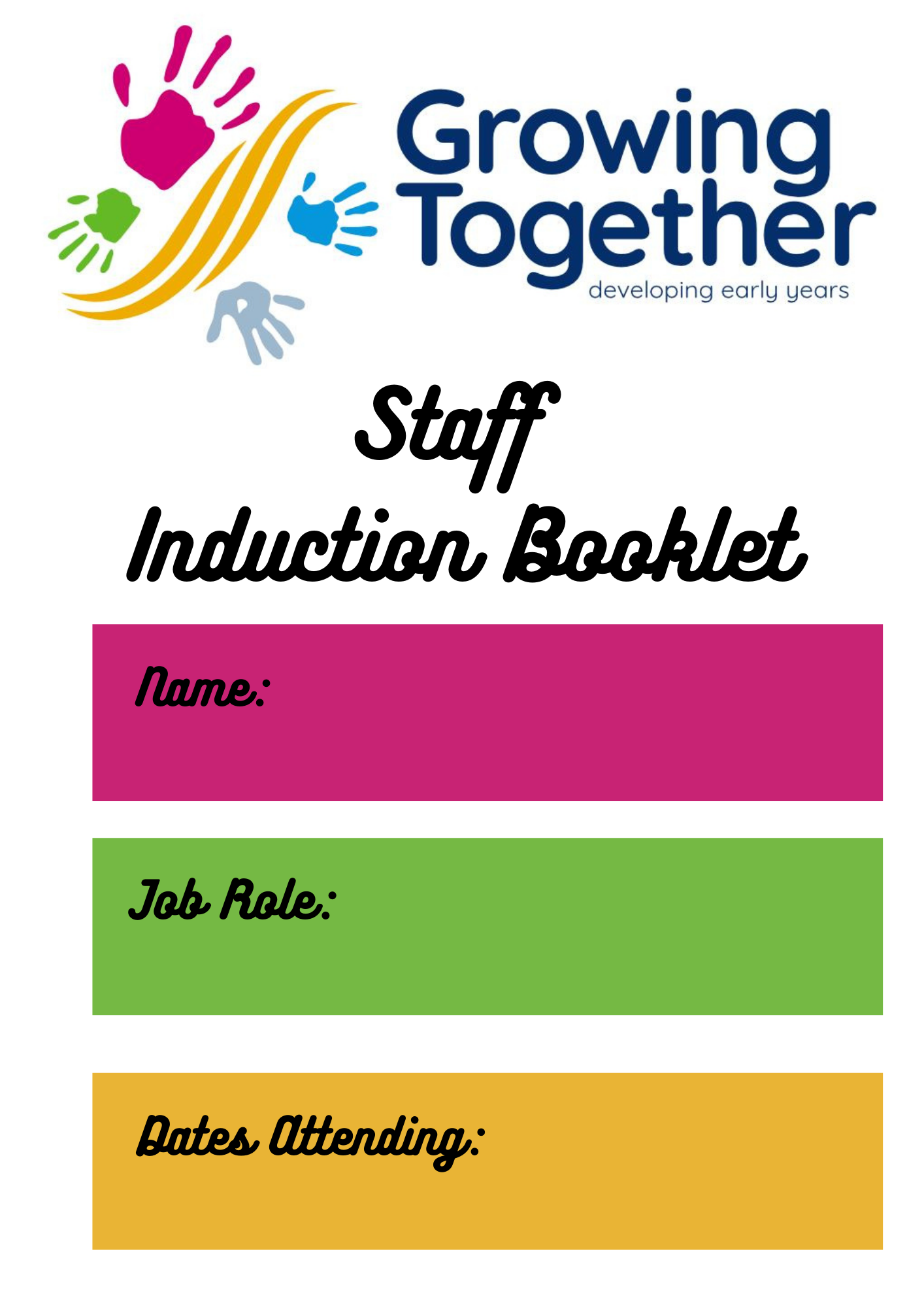Induction Booklet — GrowingTogether