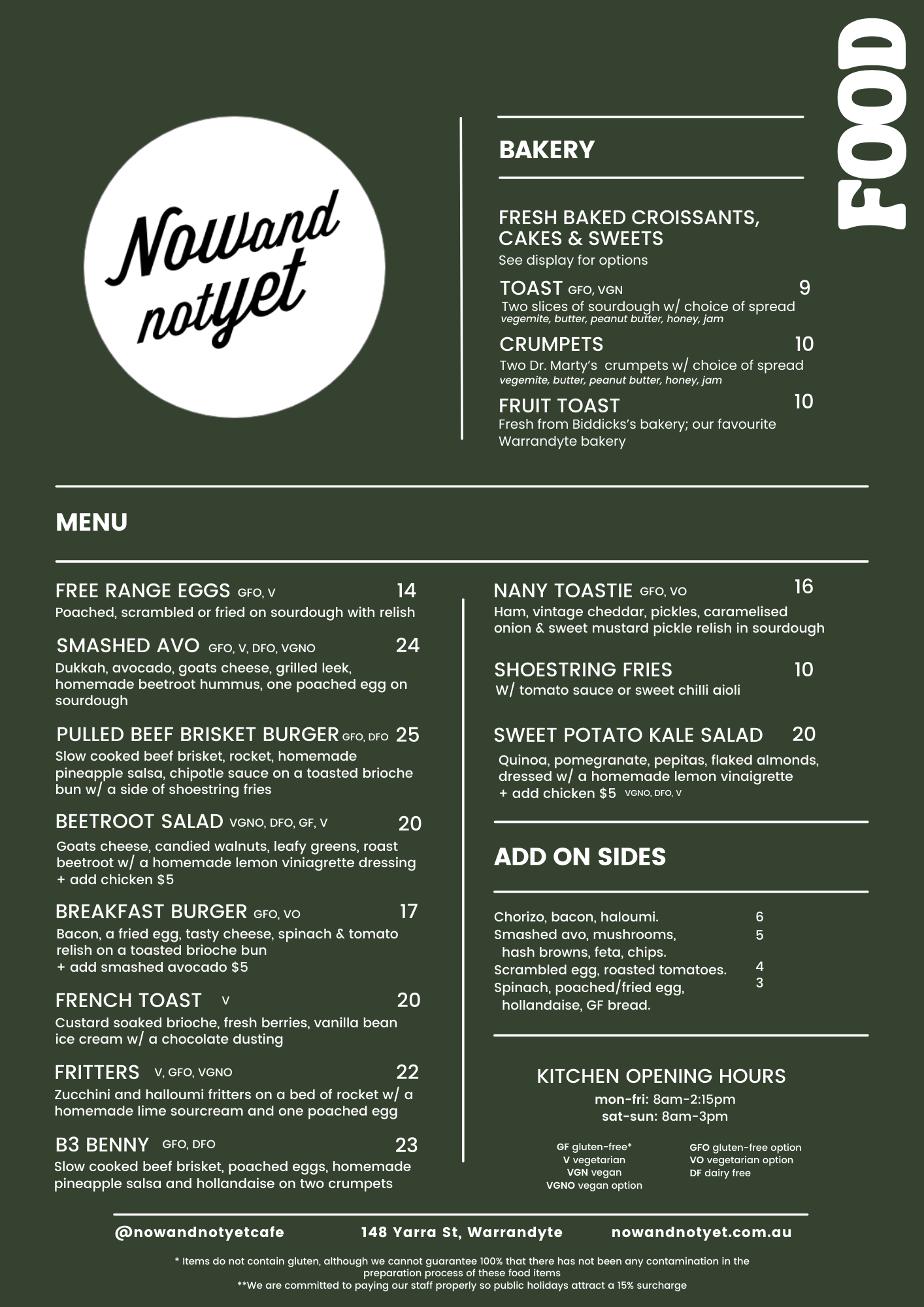 Menu — Now and Not Yet