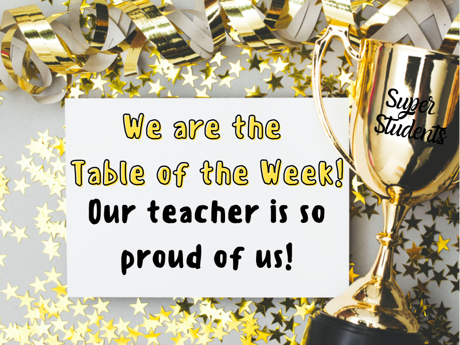 Table of the Week Classroom Management System — Education Through Creation