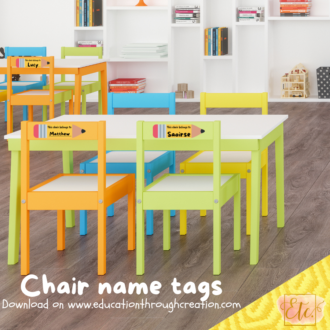 Pencil Chair Name Tags — Education Through Creation