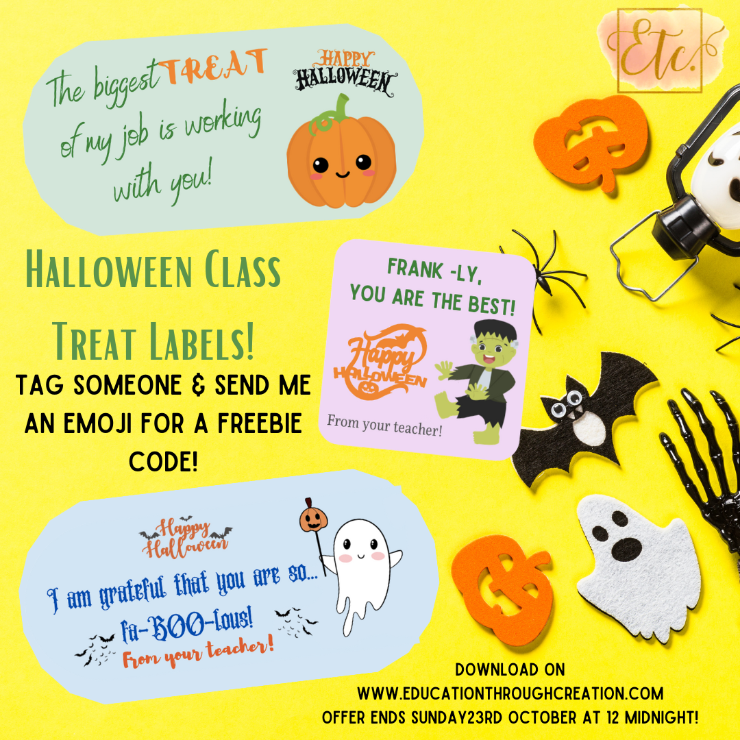 Halloween Class Treat Gift Tags — Education Through Creation