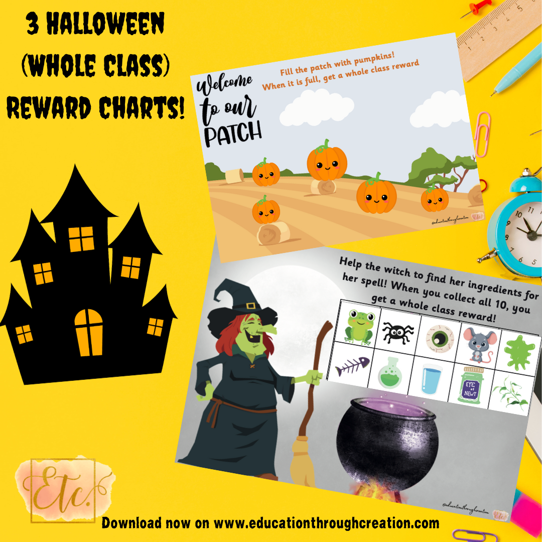3 Halloween Whole Class Reward Charts — Education Through Creation