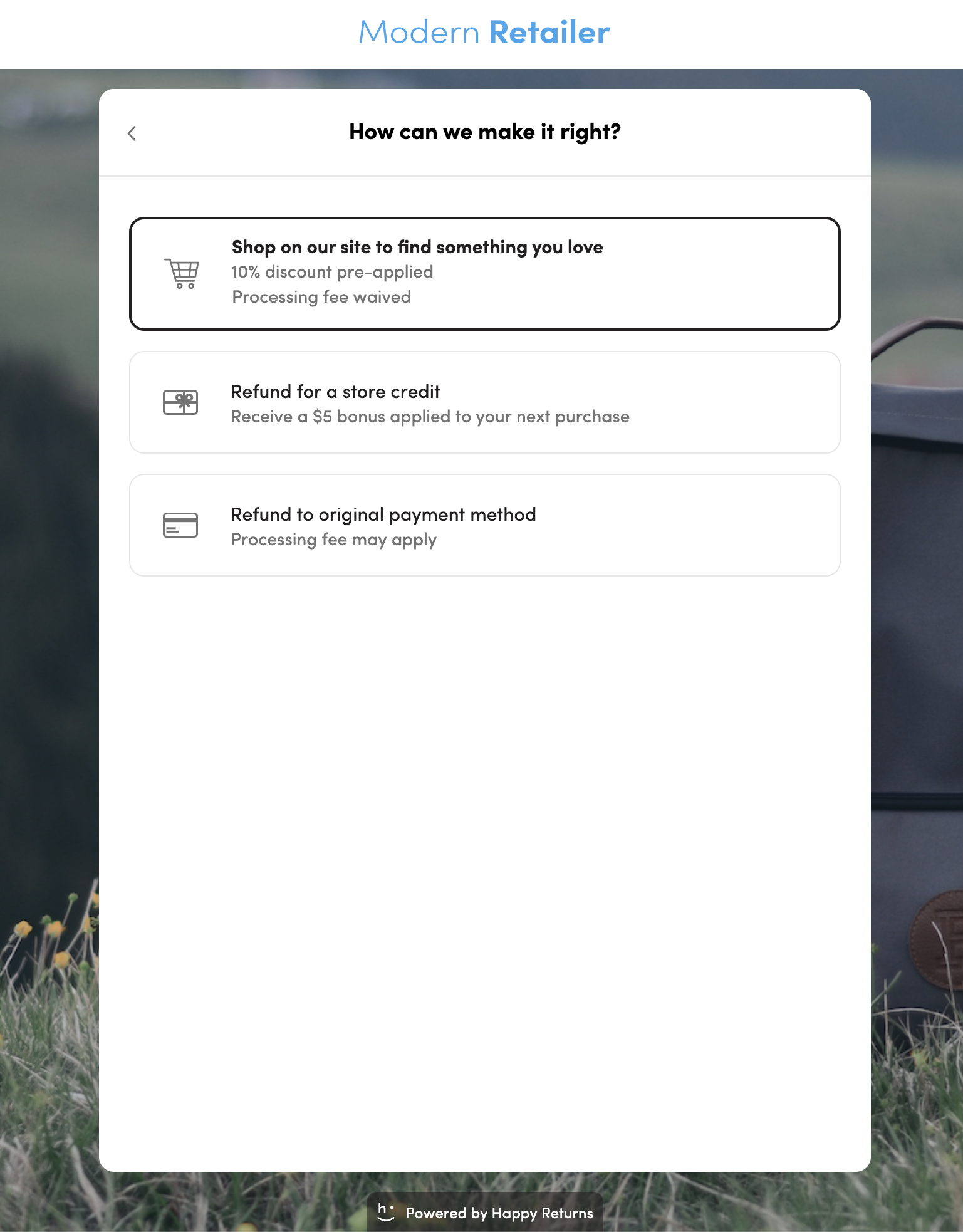 Return Shopping — Retailer Support Site