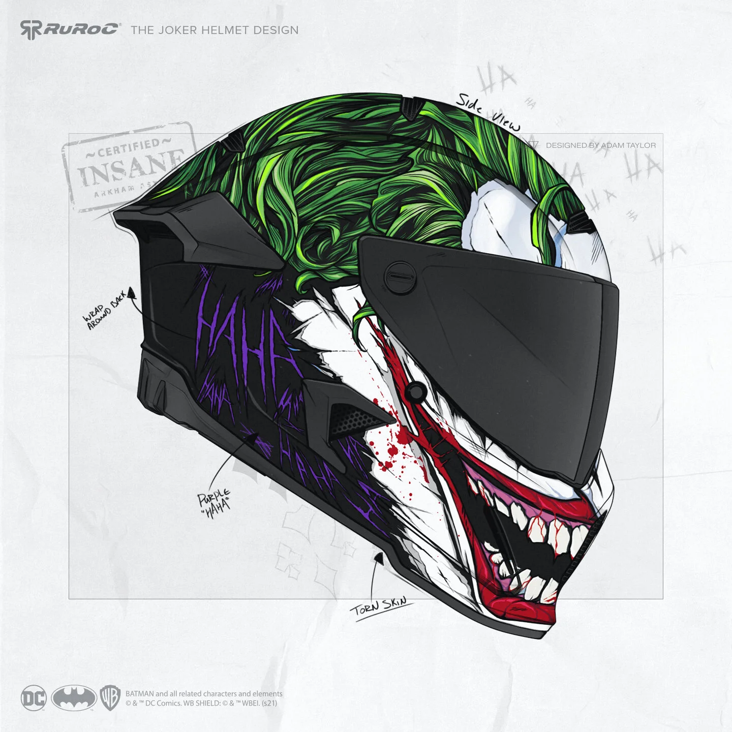 Ruroc x DC The Joker Design - Adam Taylor - Design & Digital Art