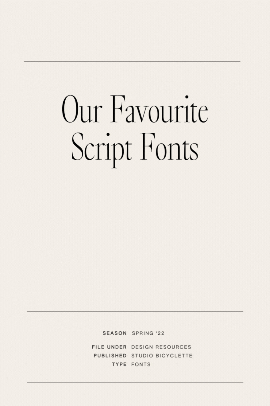 Type Treatment — The Best Script Fonts — Slow Dance Studio