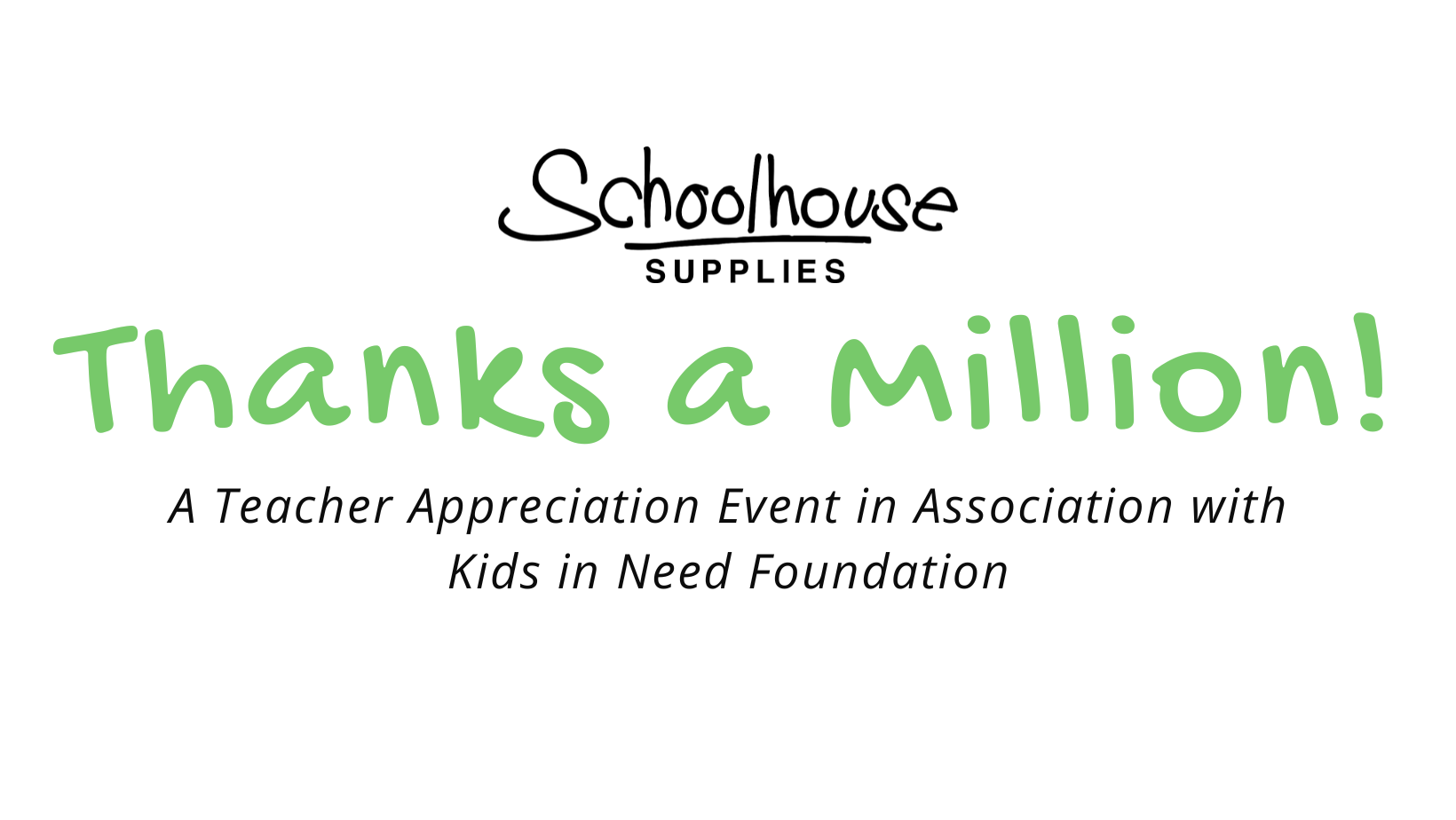 Thanks a Million! — Schoolhouse Supplies
