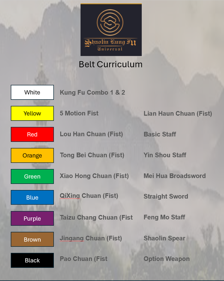 Kung Fu Curriculum — Kung Fu Universal Classes
