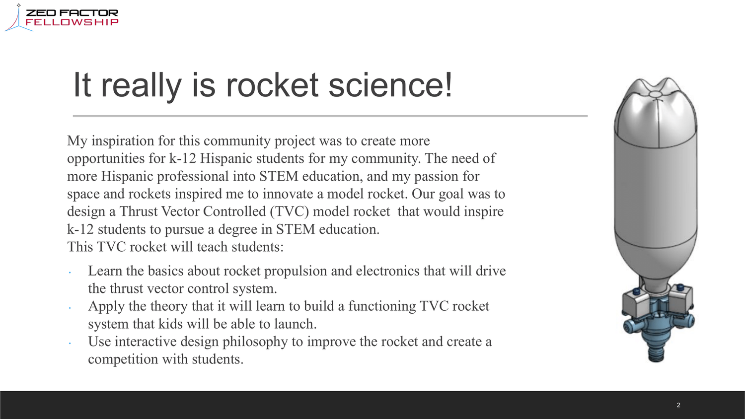 Thrust Vector Controlled Rocket by Oscar De Leon Vazquez — Zed Factor Fellowship