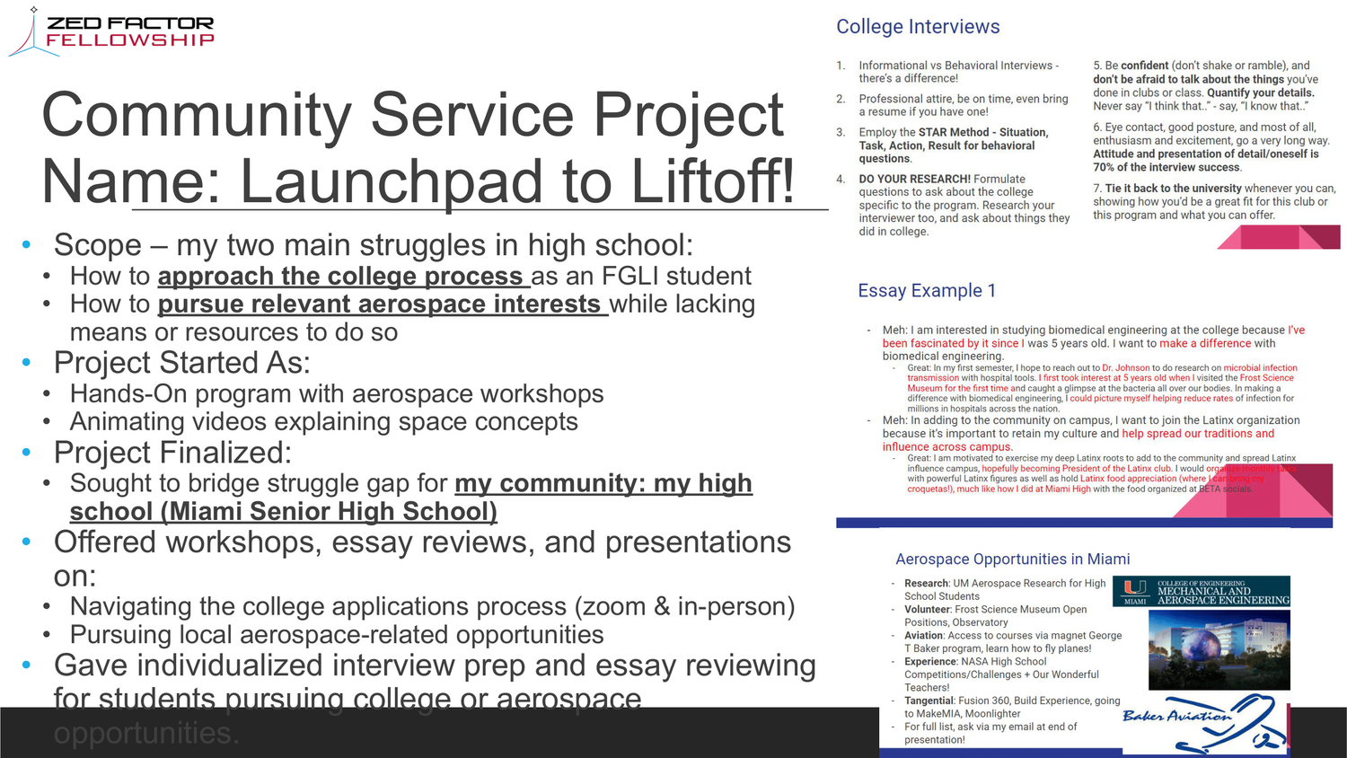 Launchpad to Liftoff! by David Andrade — Zed Factor Fellowship