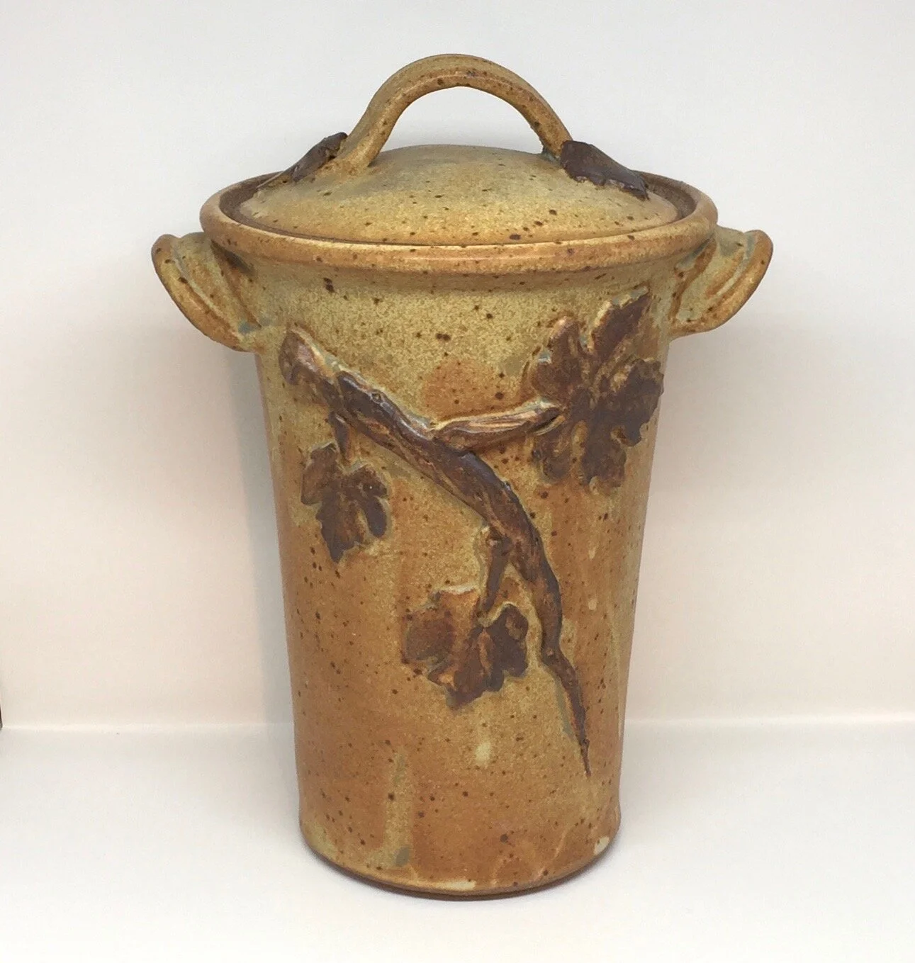 Covered Jar with Grape Leaves — Jane Rekedal Pottery