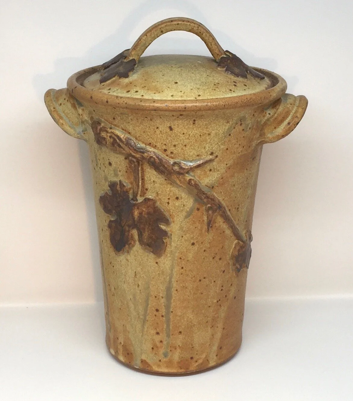 Covered Jar with Grape Leaves — Jane Rekedal Pottery
