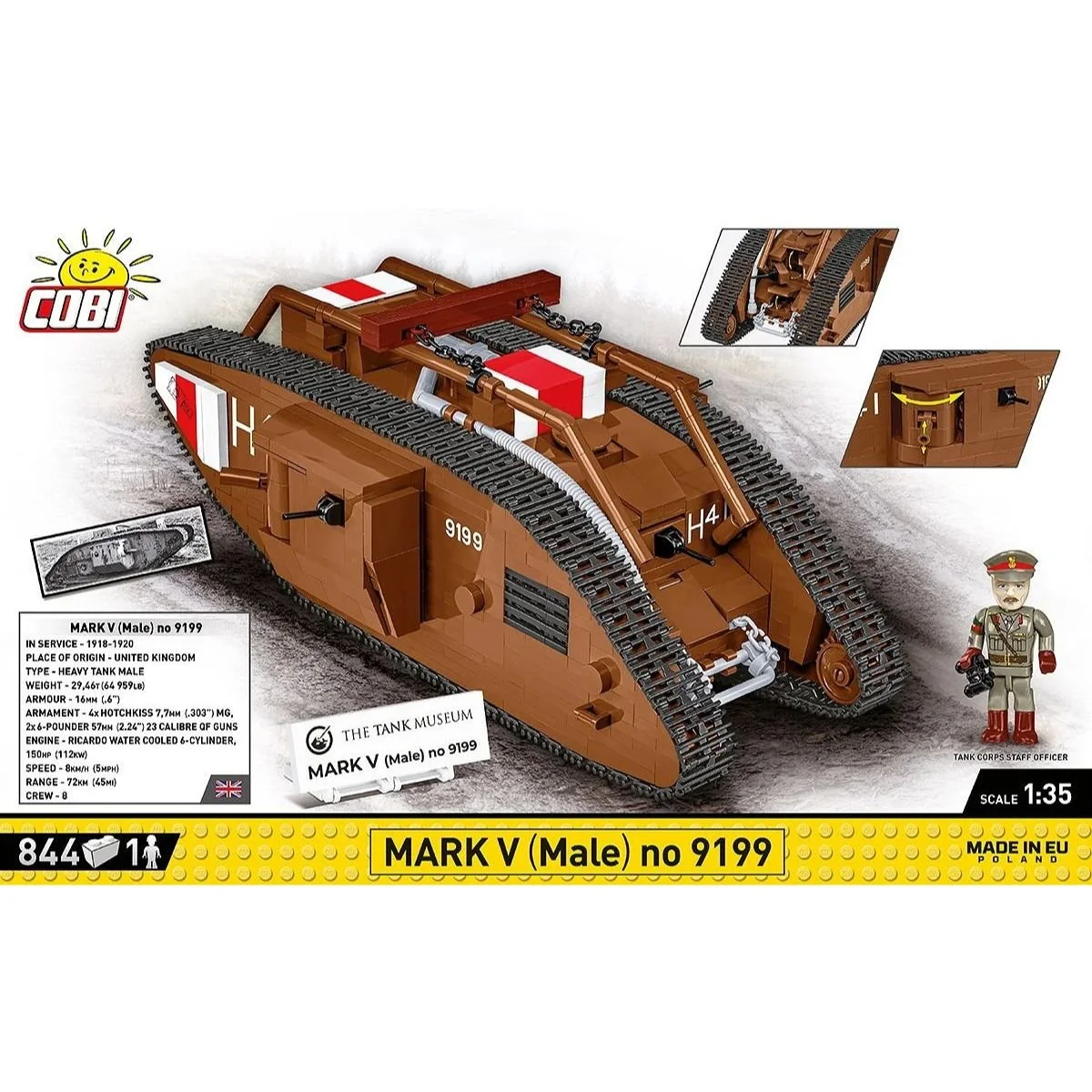 Cobi Mark V (Male) no 9199 Tank WWI, Bovington Tank Museum - 1:35 Scale ...