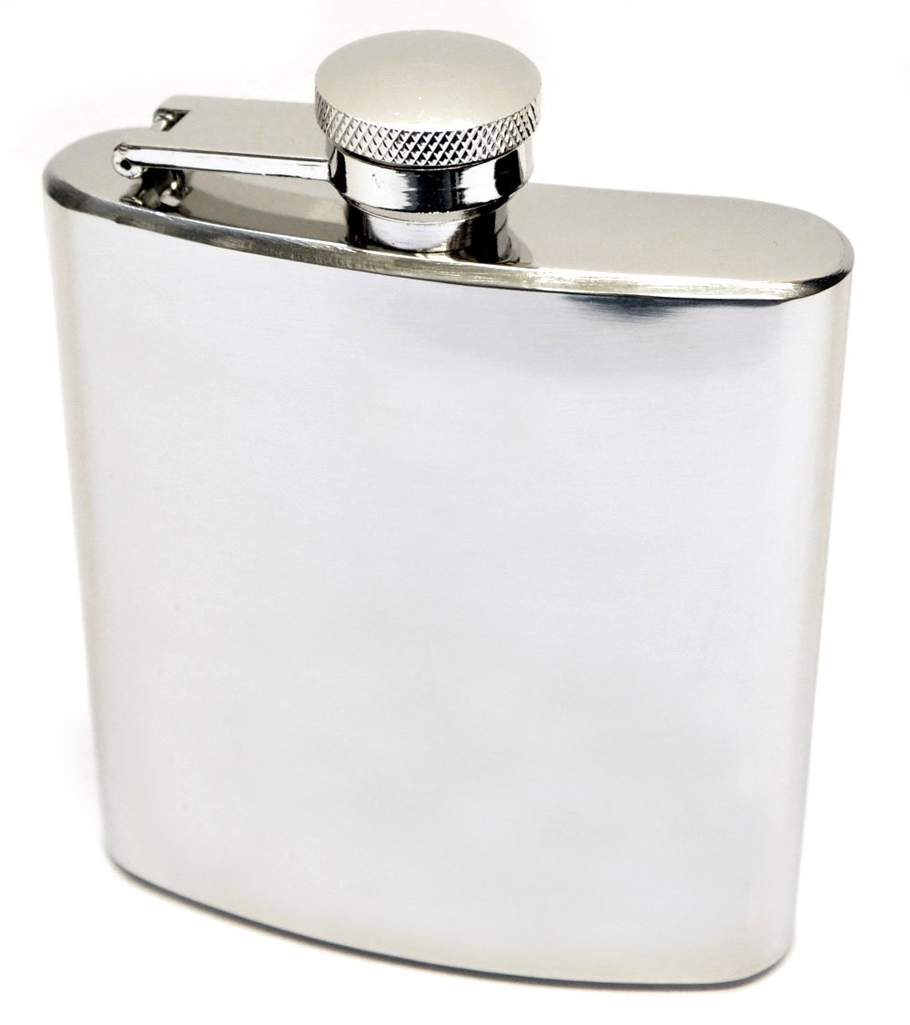 6oz Copper Finish Stainless Steel Hip Flask with a Captive Lid and Free ...