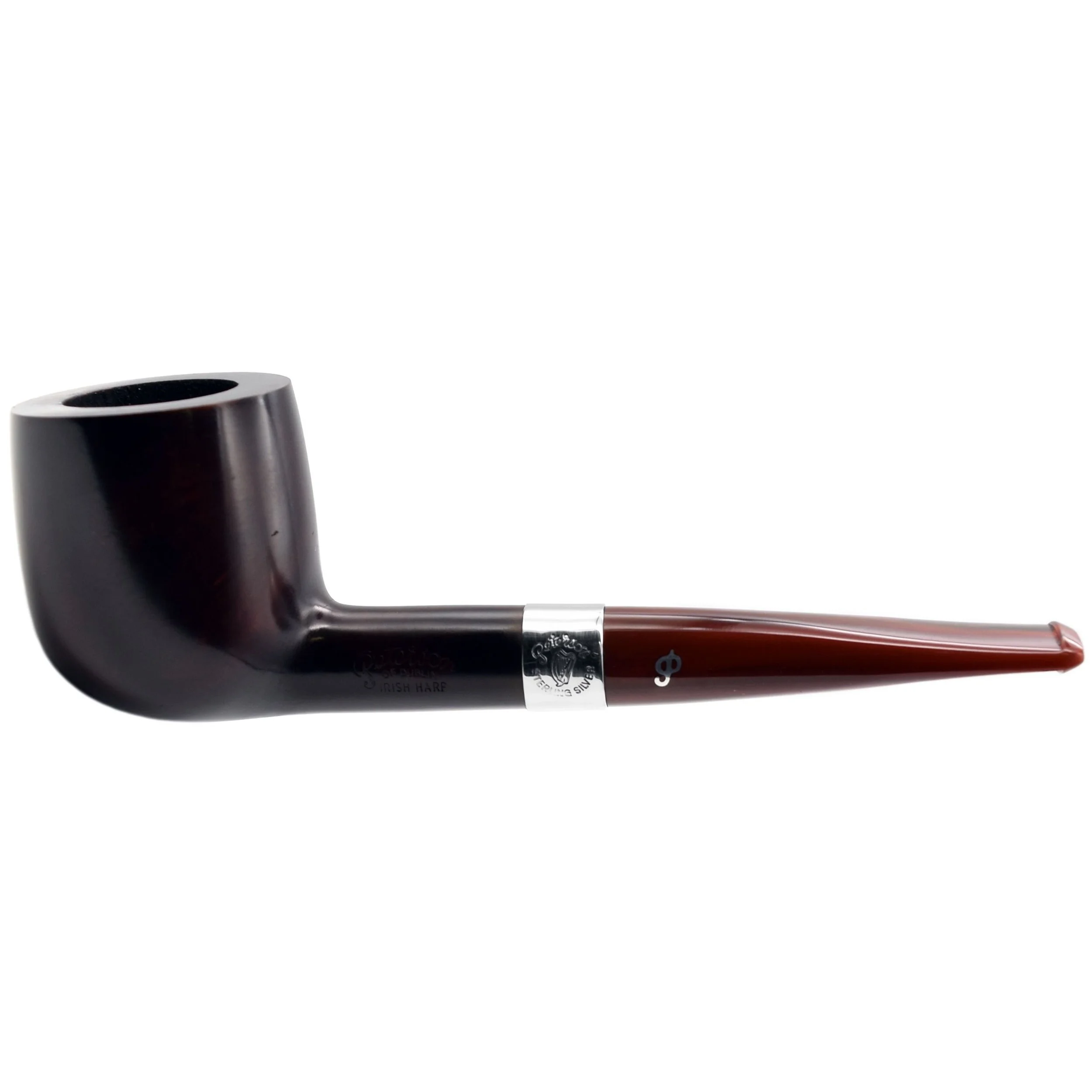 Peterson Irish Harp Sandblasted Silver Mounted Large Straight Pot Briar ...