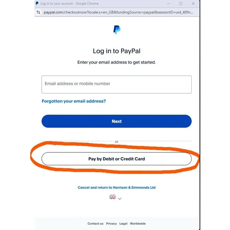How to Order without a PayPal Account — Harrison & Simmonds
