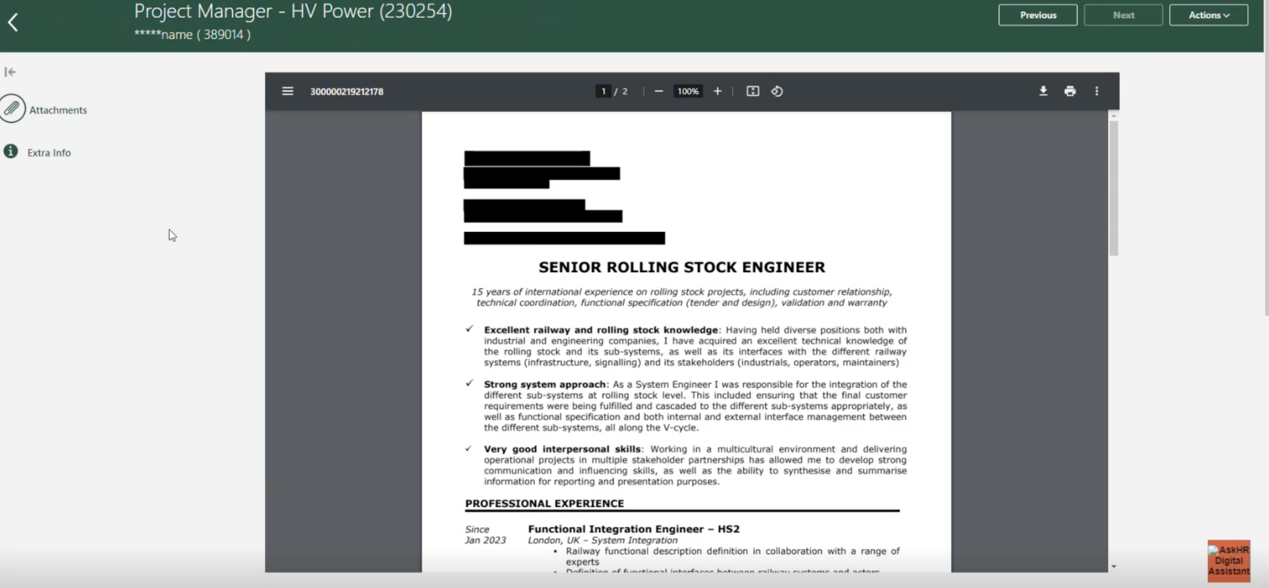 HS2 help centre — Blind recruiting within your ATS