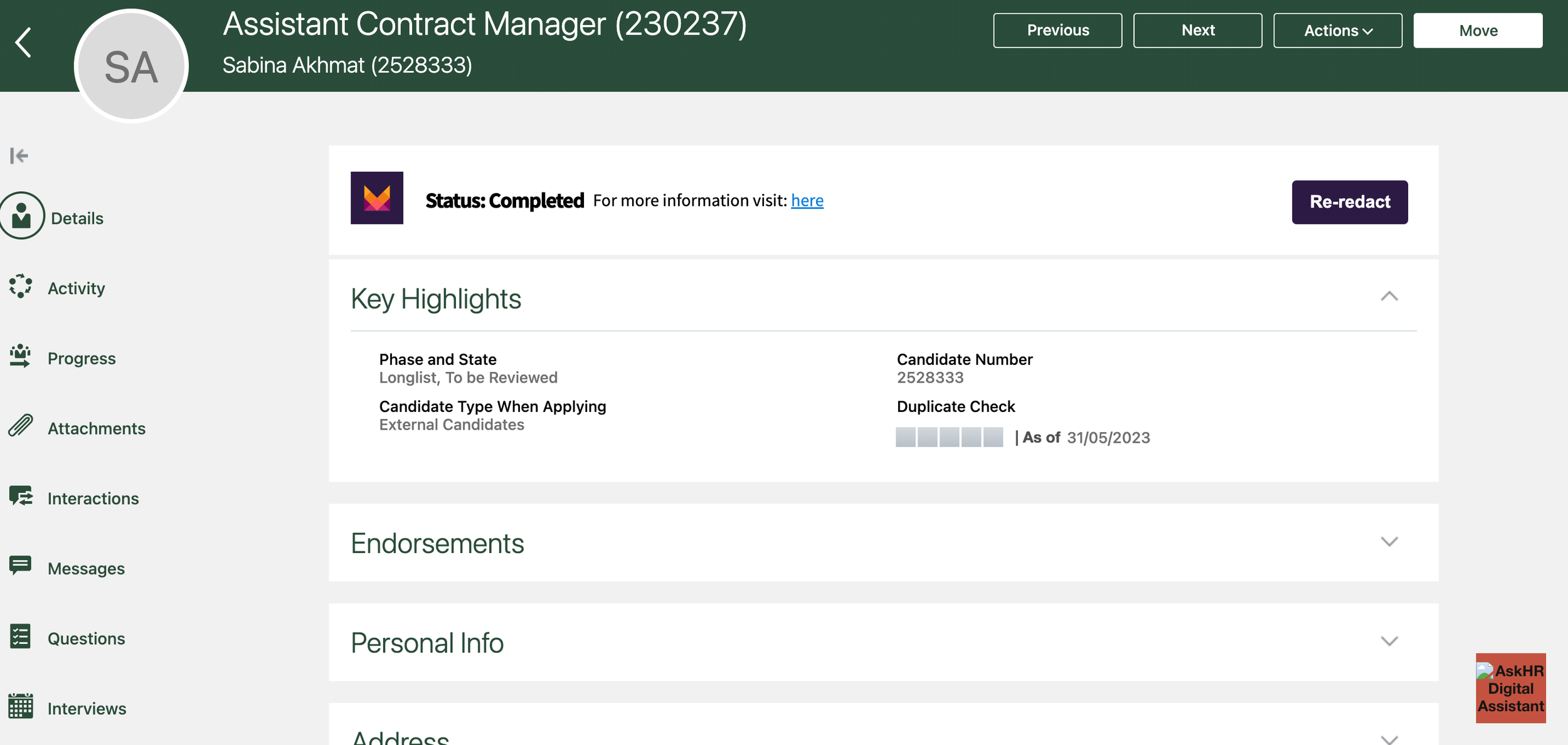 HS2 help centre — Blind recruiting within your ATS
