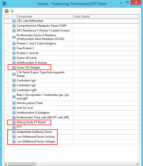 HyperCoag Thrombosis DVT Panel Careset Update — Putter