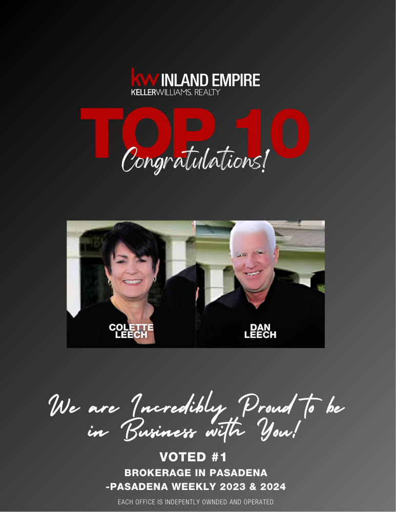 TOP 10 PRODUCING - THE LEECH GROUP — Keller Williams Pasadena Realty