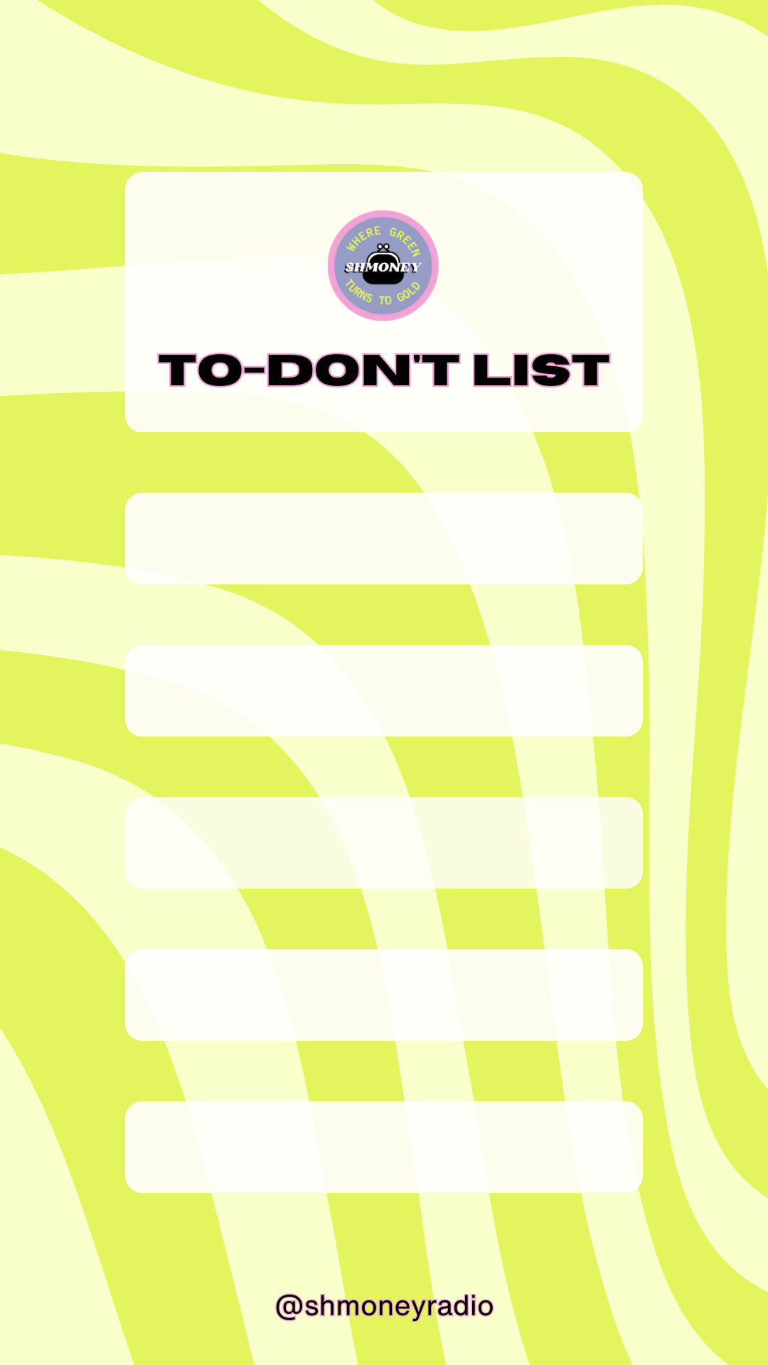How to Make A To-Don't List — $HMONEY