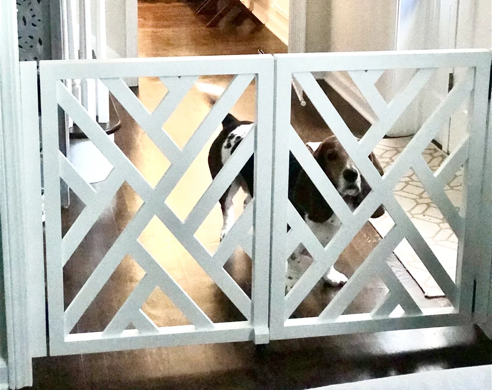 geometric dog gate custom dog gate baby gate — Sequins & Lipstick