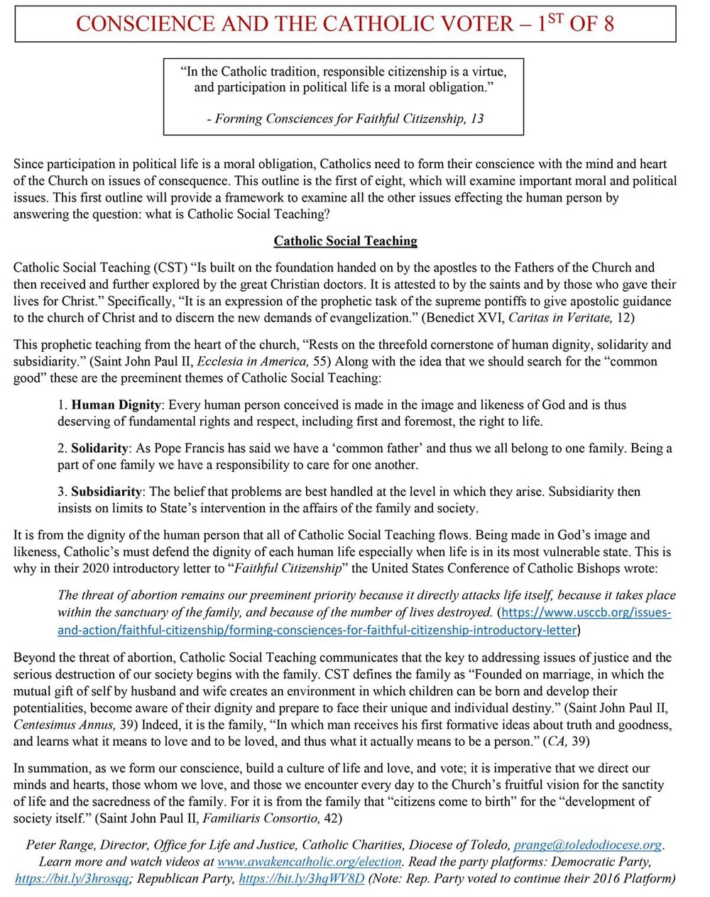 1. Catholic Social Teaching — awaken catholic