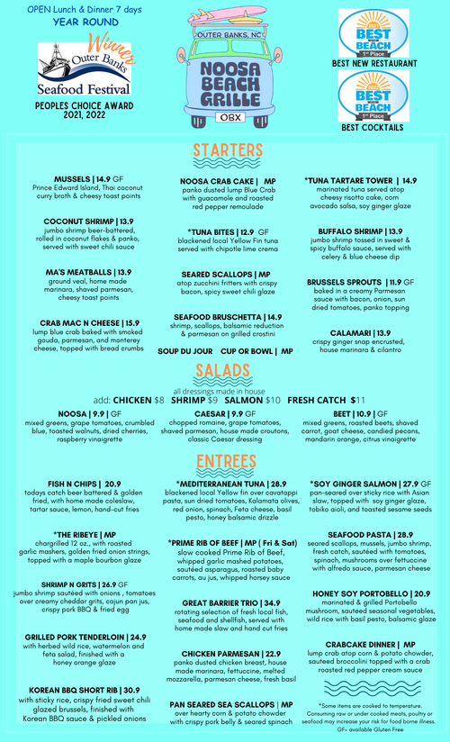 Menu 1 — Noosa Beach Grille