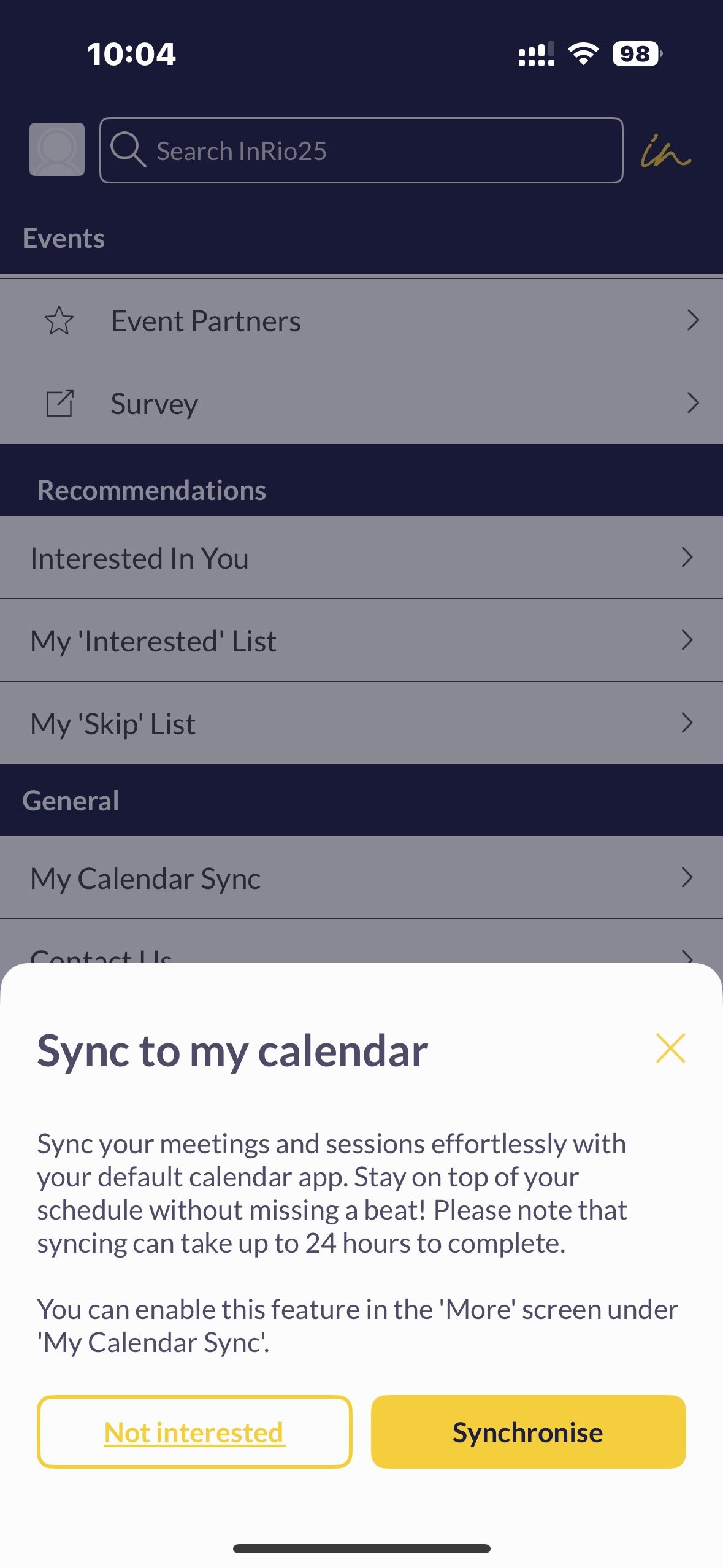 Sync your Calendar — inVOYAGE