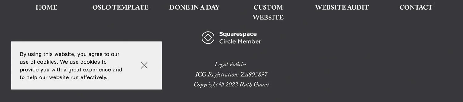 How to enable the Squarespace cookie banner — Ruth Gaunt • Squarespace ...