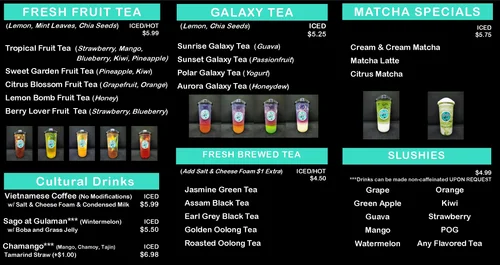 Menu — The Boba Café