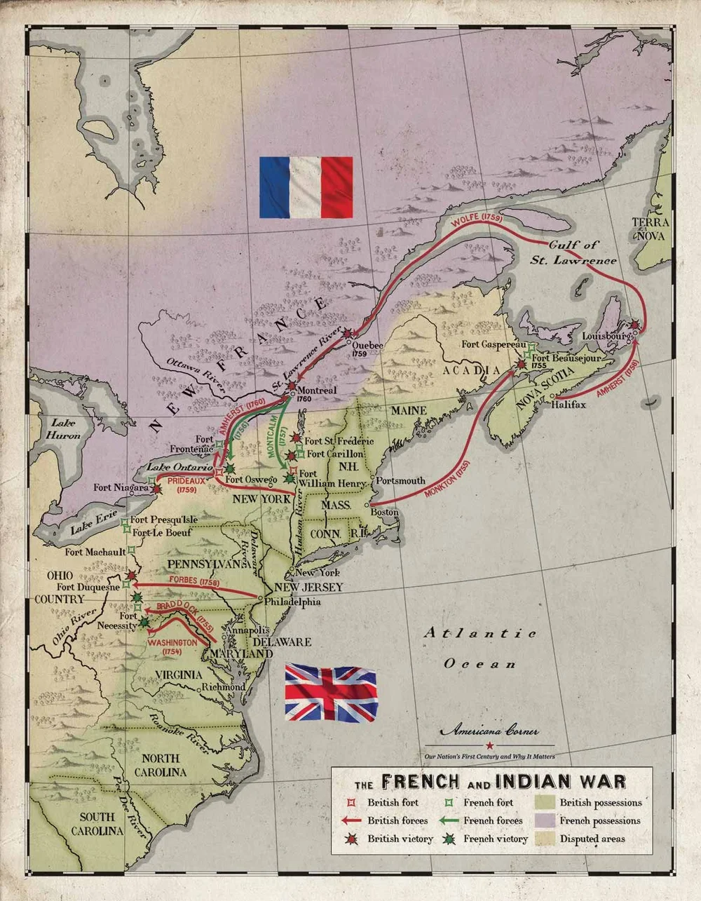 Colonial Settlement Maps: The French and Indian War — Americana Corner