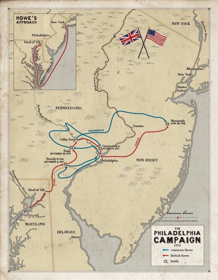 American Revolution Maps: The Philadelphia Campaign — Americana Corner