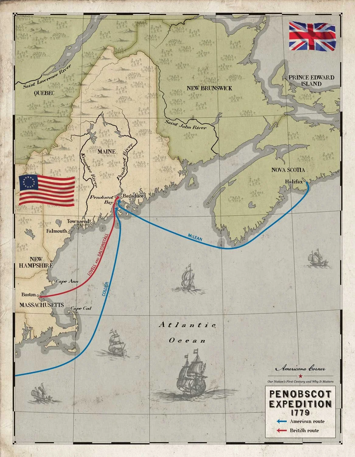 American Revolution Maps: The Penobscot Expedition — Americana Corner