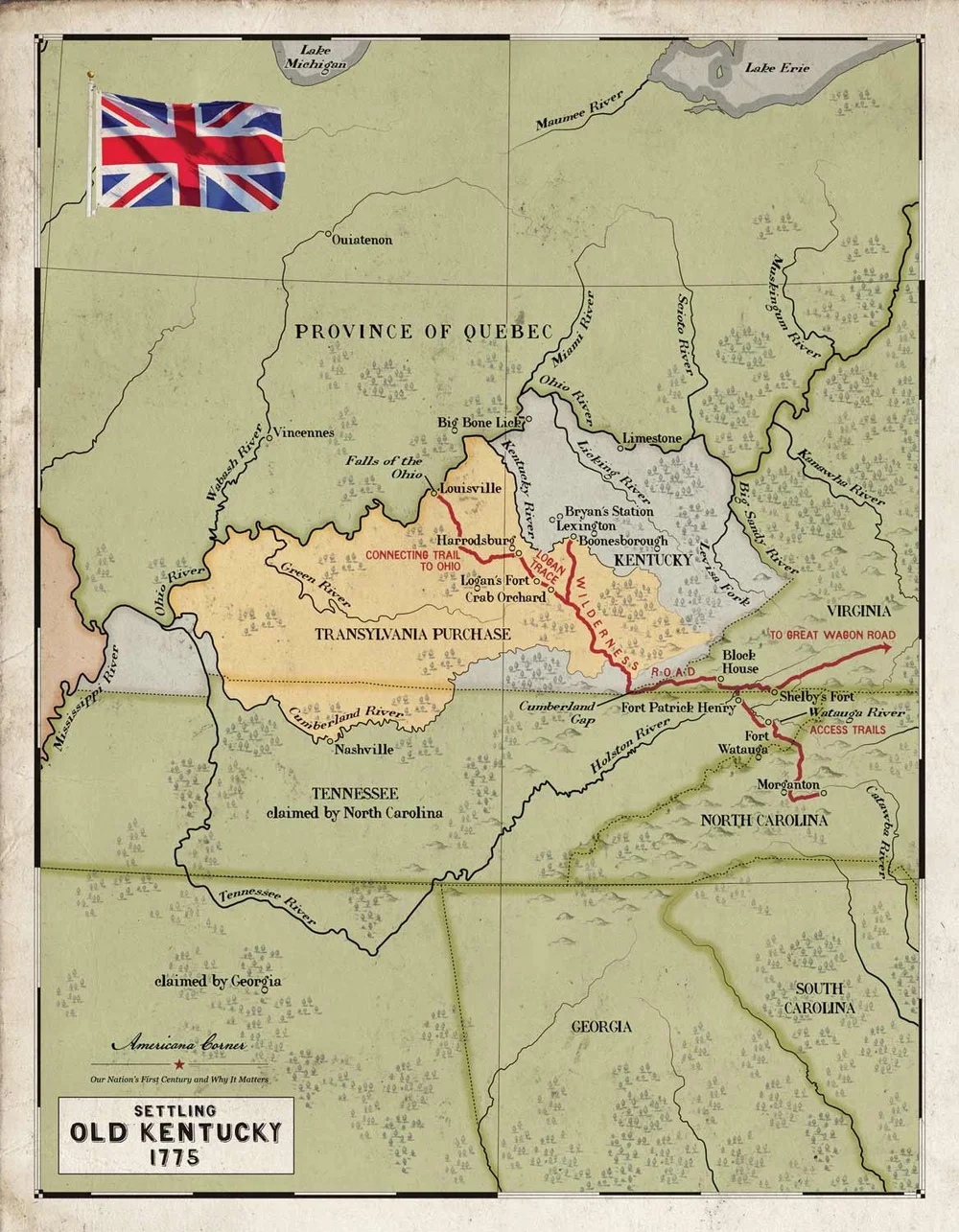 Colonial Settlement Maps: Settling Old Kentucky — Americana Corner