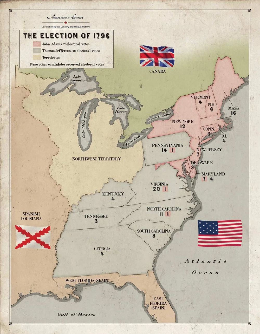 The New Nation Map: Election of 1796 — Americana Corner