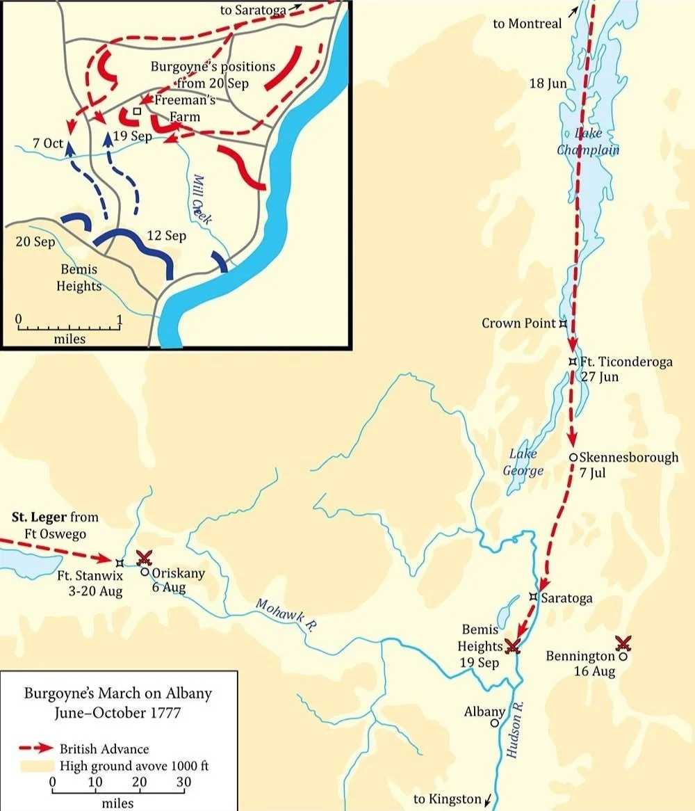 British Begin the Saratoga Campaign — Americana Corner