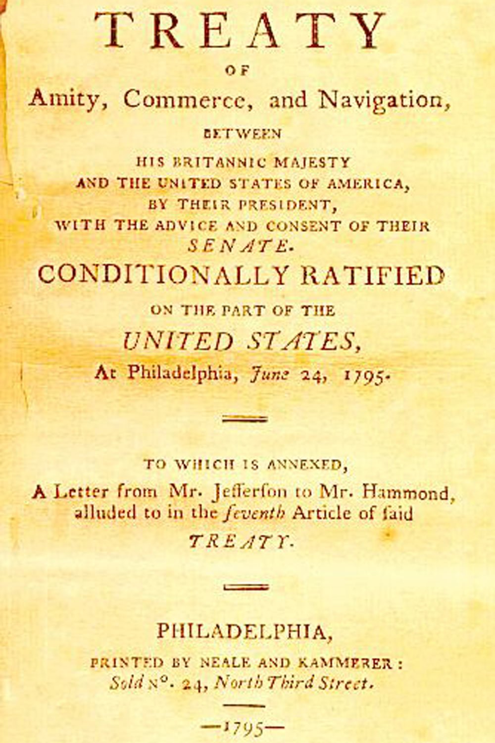 The Jay Treaty Cools Rising Tensions Between America and England ...