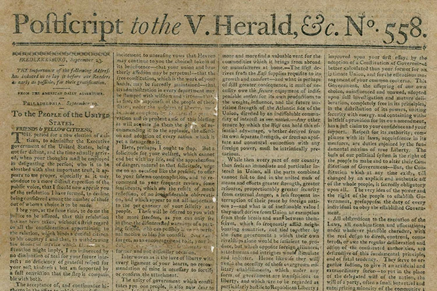 Washington’s Farewell Address – The Need for Unity — Americana Corner
