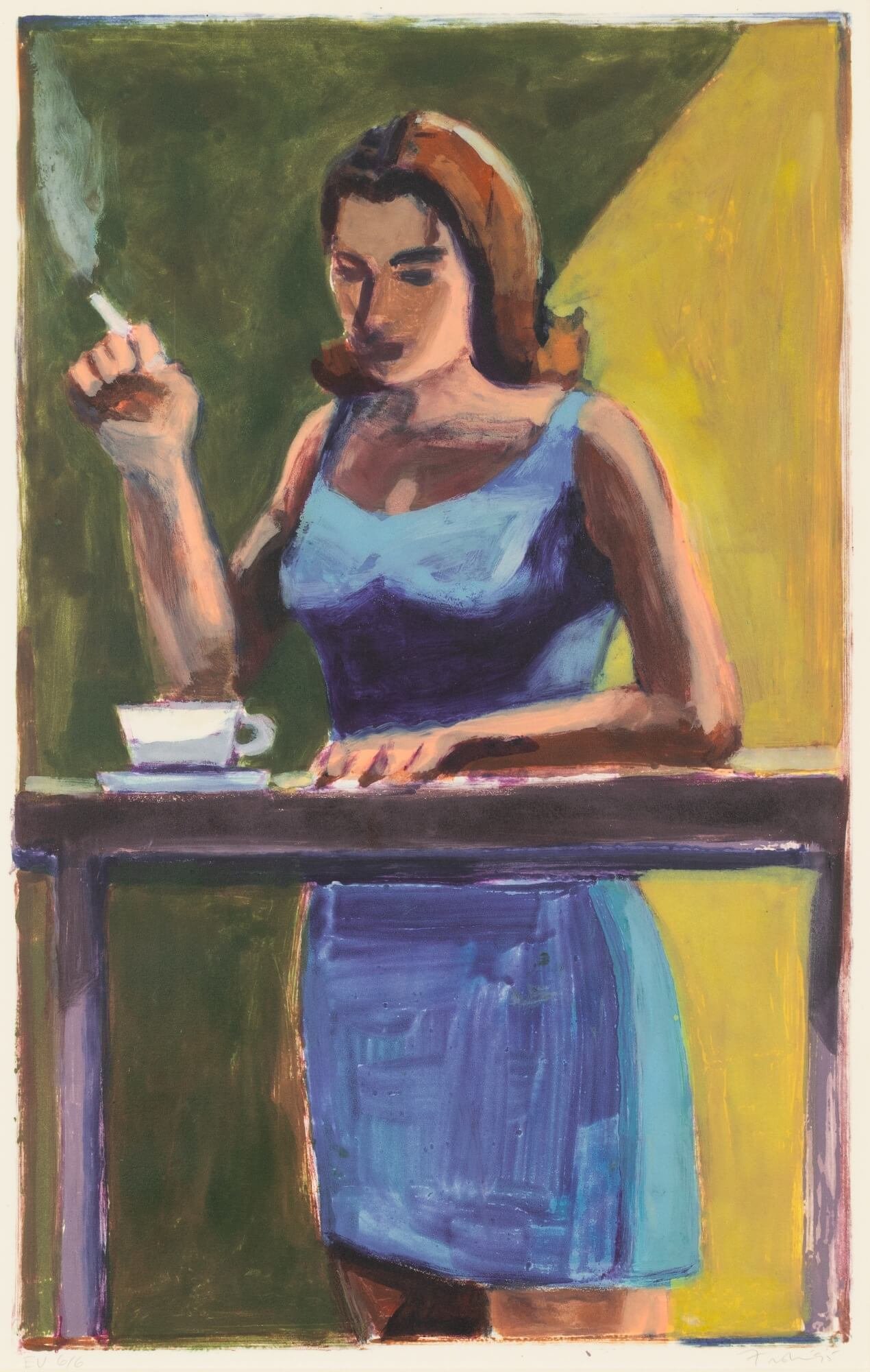 Cafe Smoker | Kim Frohsin | Modern Master Figurative Art