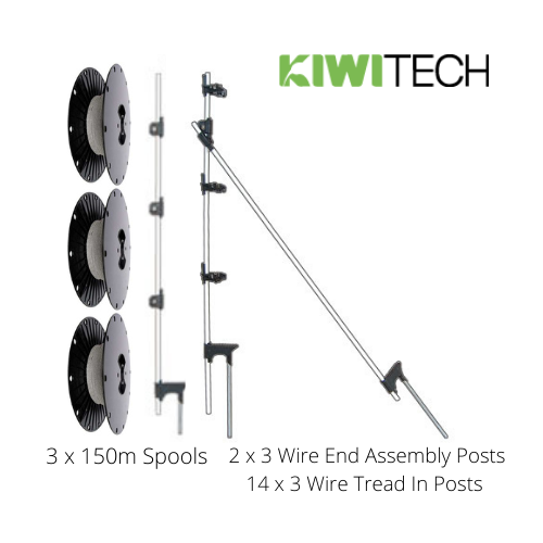 Sheep 3 Wire Kiwitech Temporary Electric Fencing Kit 150m — Progressive ...