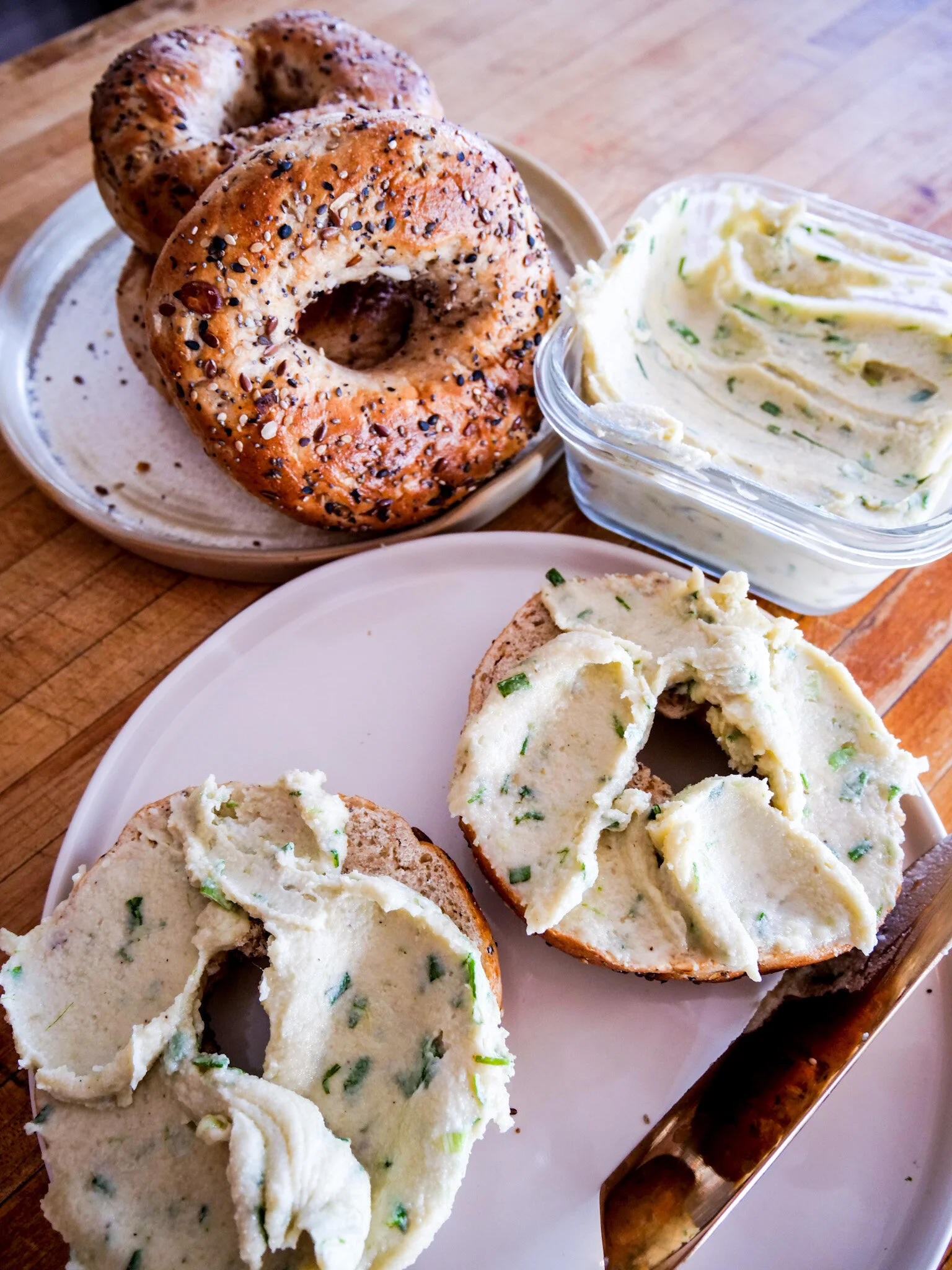 Easy Dairy Free Cashew Cream Cheese with Chives & Scallions