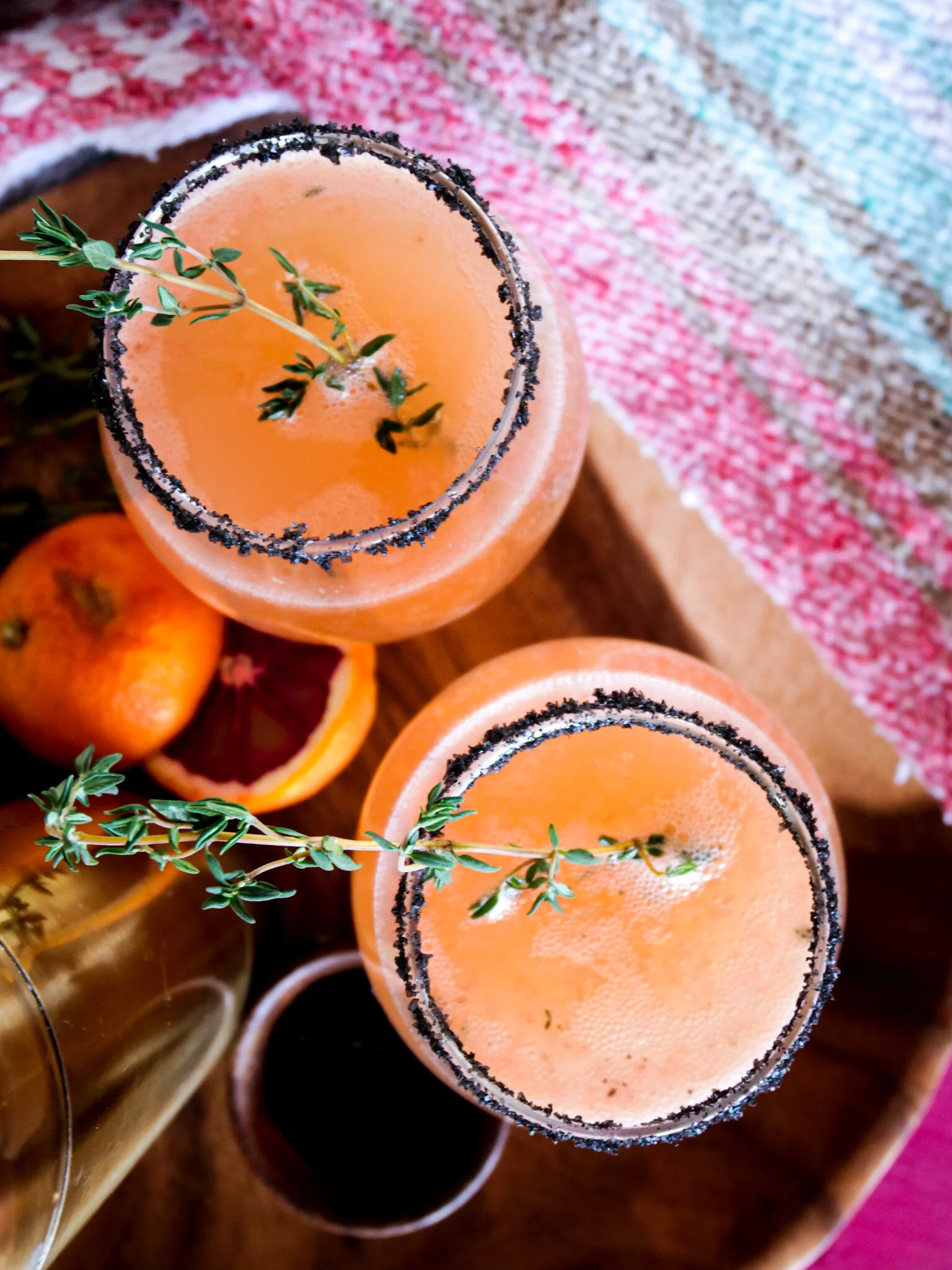 Virgin Paloma Mocktail with Black Salted Rim