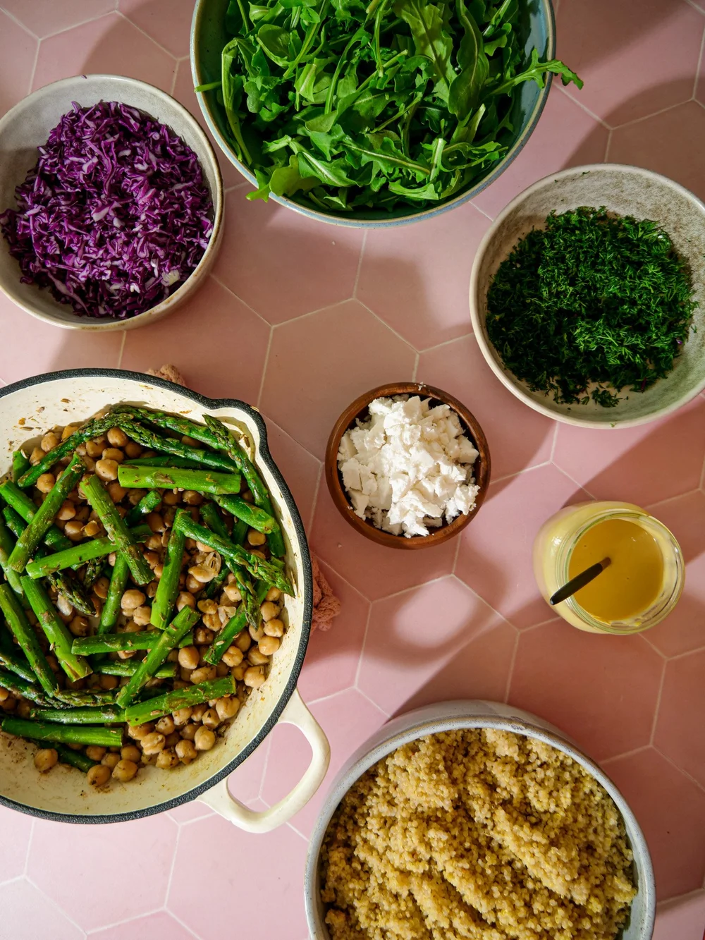 Tangy Dill And Asparagus Spring Salad (High Protein Salad Bowl)